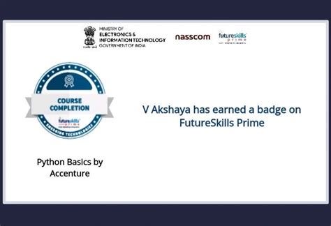 Akshaya Varnan On Linkedin Pythonprogramming Futureskillsprime Nasscom