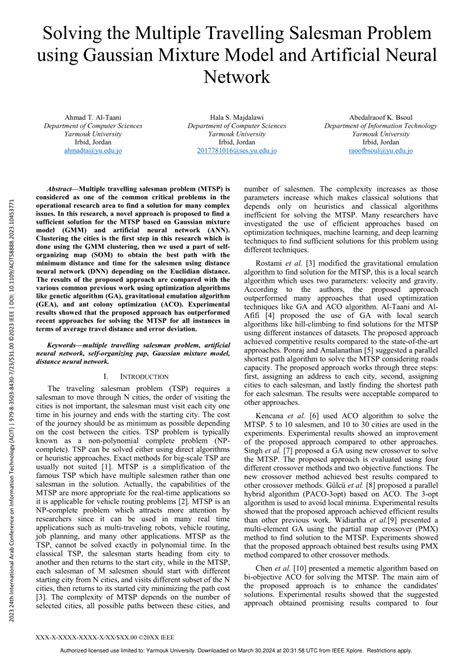 Pdf Solving The Multiple Travelling Salesman Problem Using Gaussian Mixture Model And