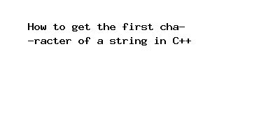 How To Get The First Character Of A String In C