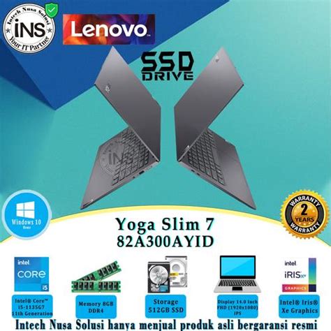 Jual Lenovo Yoga Slim 7 14ITL05 AYID I5 1135G7 8GB 512GB SSD W10H OHS 2YR Jakarta Pusat
