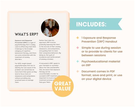 Ocd And Erp Handout Ocd Worksheet For Therapists Counselors Social