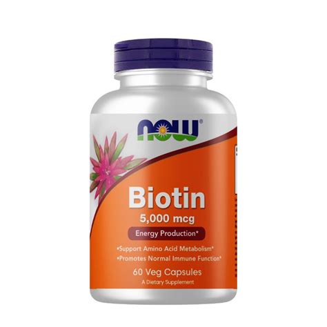 Купить Now Biotin 5000 Mcg Energy Production, 60 капсул. в Украине ...