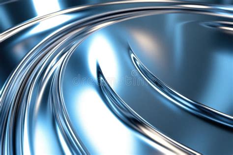 Futuristic Metal Surface With Flowing Curves And Reflective Sheen Stock Illustration
