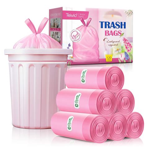 4 Gallon 120 Counts Strong Drawstring Trash Bags Garbage Bags By Teivio Bathroom Trash Can Bin