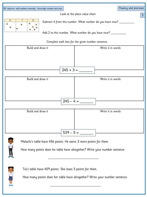 Add And Subtract Numbers Mentally Including A Three Digit Number And Ones Archives Master The