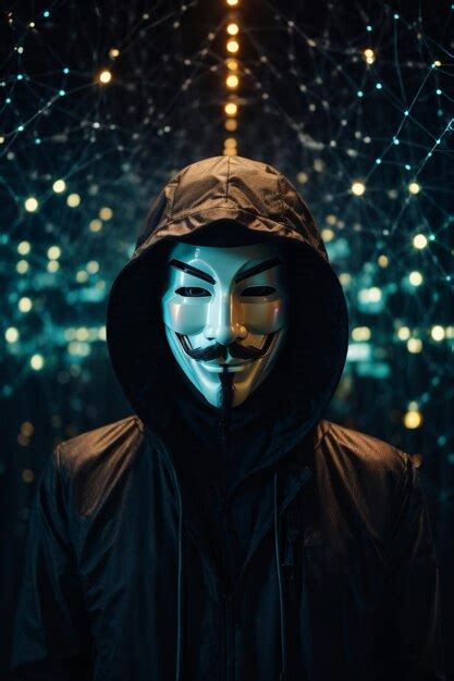 premium ai image photo digital anonymous hacker with mask