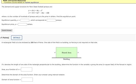 Solved Math 110 Course Resources Functions Course Packet