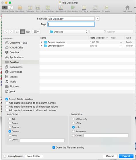 Solved Save As Csv File Unclear Instructions Jmp User Community