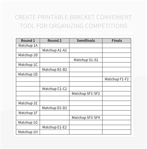 Create Printable Bracket Convenient Tool For Organizing Competitions Excel Template And Google