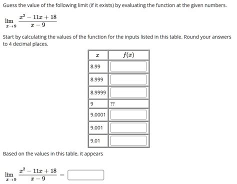 solved guess the value of the following limit if it exists by
