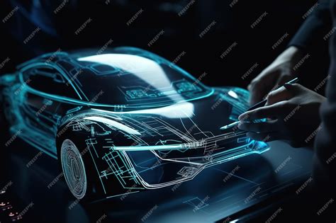 Premium Ai Image Car Design Development Innovative Electric Vehicle Aerodynamic Tests