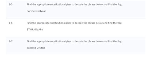 Solved 1 5 Find The Appropriate Substitution Cipher To