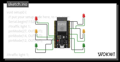Traffic Light Copy Wokwi Esp32 Stm32 Arduino Simulator