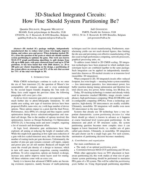 Pdf 3d Stacked Integrated Circuits How Fine Should System