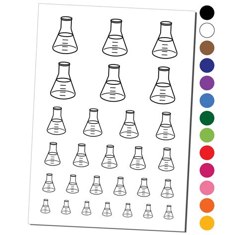 Glass Erlenmeyer Flask Chemistry Science Water Resistant Temporary