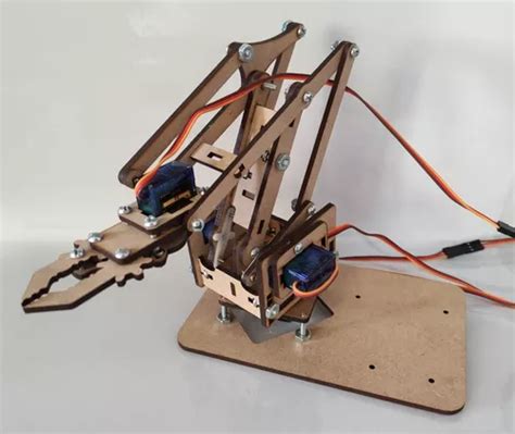 Kit Brazo Mecánico Robótico Mdf Arduino Meses Sin Intereses