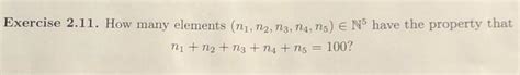 solved exercise 2 11 how many elements n1 n2 n3 n4 n5 ∈n5