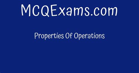 Properties Of Operations Solution
