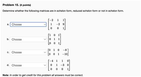solved determine whether the following matrices are in