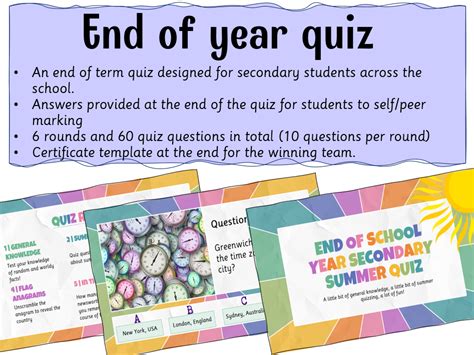 End of year quiz 2025 | Teaching Resources