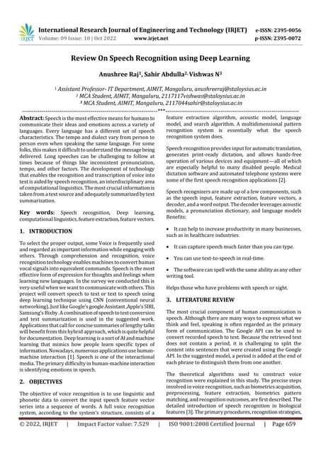 review on speech recognition using deep learning pdf
