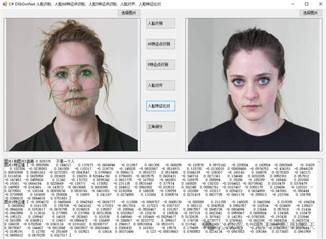 C Dlibdotnet 人脸识别、人脸68特征点识别、人脸5特征点识别、人脸对齐，三角剖分，人脸特征比对c Dlibdotnet提取人