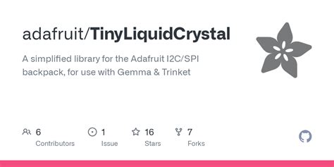Github Adafruit Tinyliquidcrystal A Simplified Library For The Adafruit I C Spi Backpack For