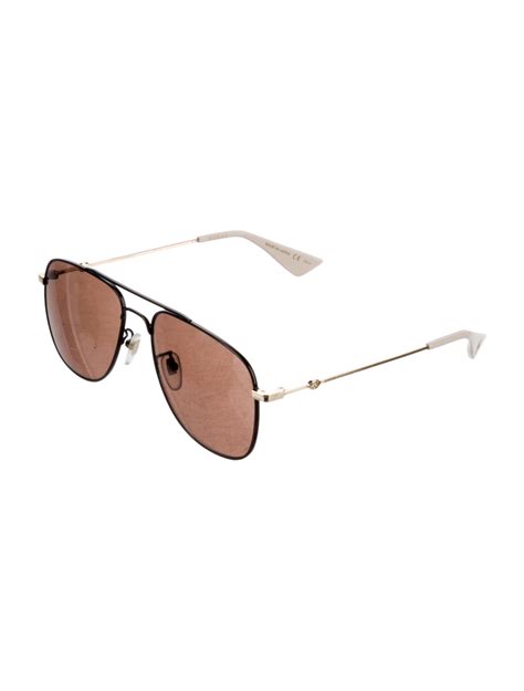 Gucci Bee Accent Aviator Sunglasses Black Sunglasses Accessories