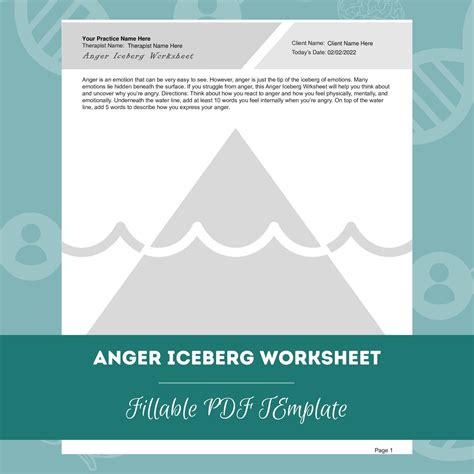 Free Printable Anger Iceberg Worksheet