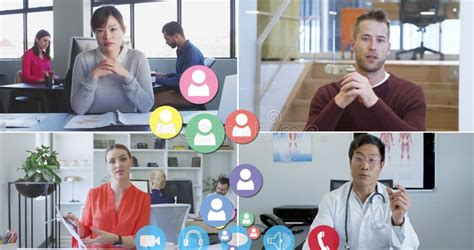 Image Of Digital Interface With Social Media People Icons On Computer