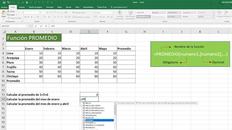 ¿cuál Es La Función Del Promedio En Excel