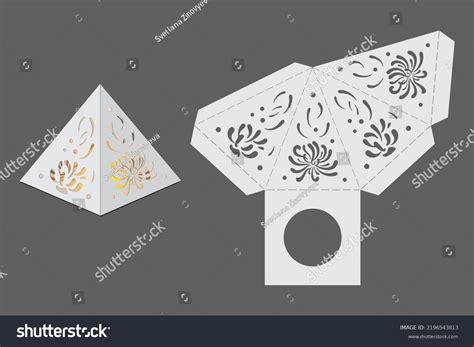 Triangular Flower Lantern Stencil Template Festive Stock Vector Royalty Free 2196543813