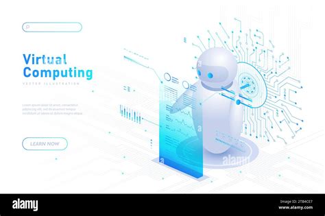 virtual computing white poster vector stock vector image and art alamy