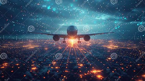 Blue Digital Airplane Data A Detailed Visualization Of Aviation