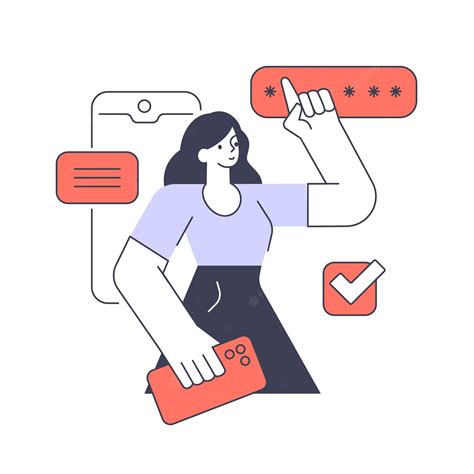 premium vector female smartphone website application user password