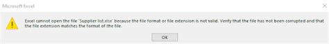 how to fix the excel cannot open the file “filename xlsx” error