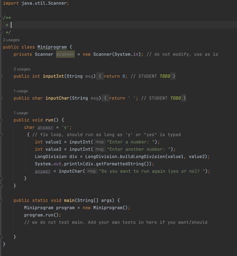 Solved Miniprogramjava Public Int Inputintstring Msg