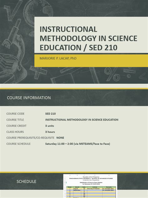 Instructional Methodology In Science Overview Of The Course Download