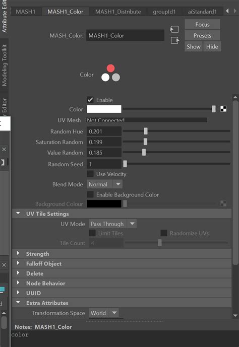 Arnold Standard Shader Color From Mash Random Color Generator