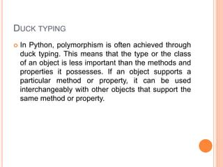 Polymorphism In Python PPTX