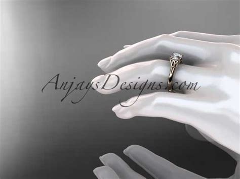 14kt Rose Gold Diamond Celtic Trinity Knot Engagement Ring Wedding Ring