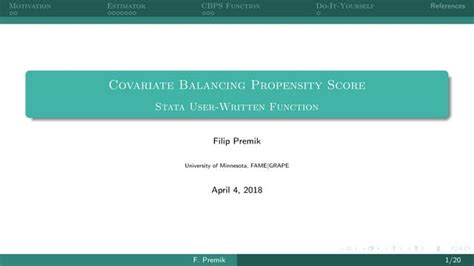 Covariate Balancing Propensity Score Stata User Written Code By Filip Premik Pdf