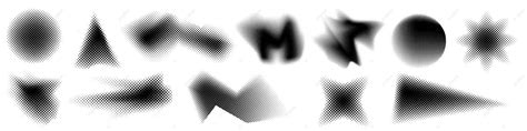 Halftone Effect Design Elements Halftone Shapes Art Frame Illustration