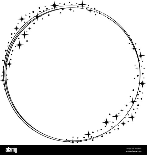 Round Star Frame Wreath Round Star Dust Borders For Party Birthday Decor Design Space Stars