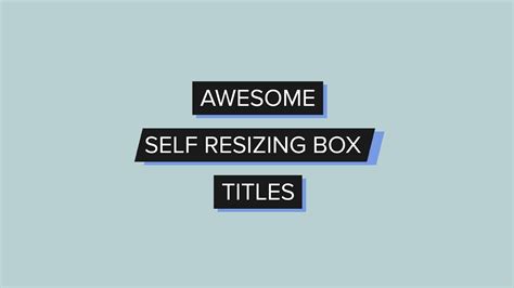 Self Resizing Box Titles After Effects Tutorial After Effect