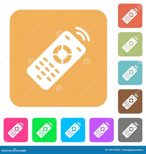 working remote control rounded square flat icons stock vector