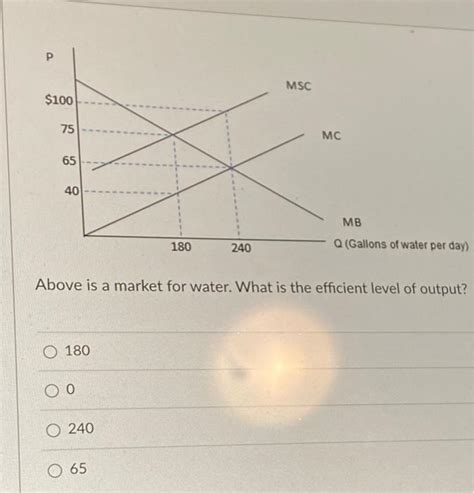 solved above is a market for water what is the efficient