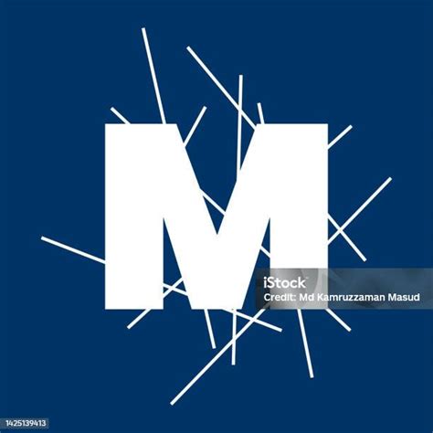 M 문자 마크 개념 로고 벡터 디자인 선 모양이 있는 M 텍스트입니다 편지 로고 티셔츠 및 그래픽 요소 0명에 대한 스톡 벡터