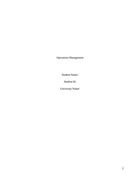 Operations Management Desklib