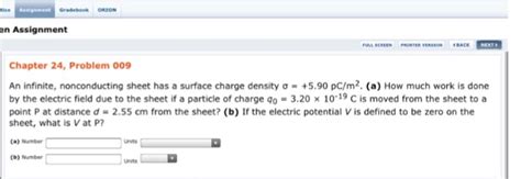 Solved An Infinite No Conducting Sheet Has A Surface Charge